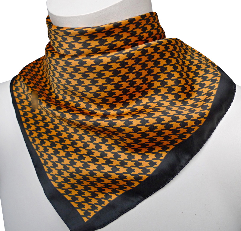 Hahnentritt Halstuch, Tuch, Nickituch, orange, schwarz